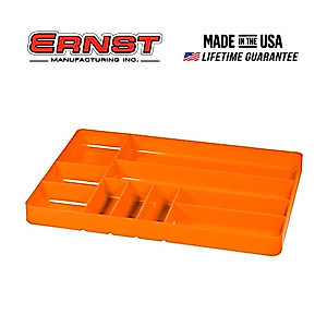 ERNST Tool Garage Organizer Tray, Orange, 10-Compartments