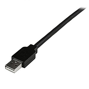 StarTech.com 15m USB 2.0 Active Cable with 4 Port Hub - Long USB Cable with 4 port USB Hub - USB A (M) to 4x USB A (F) - 15m, 50 ft Black, TAA (USB2EXT4P15M)