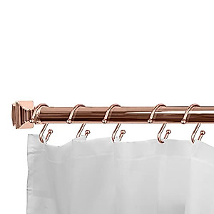 Splash Home S Shape Decorative Shower Curtain Hooks, Rust-Resistant Metal Shower Curtain Rings, for Bathroom Rod and Curtain Hangers, Kitchen Essentials and Clothing, Set of 12 Hook - Copper