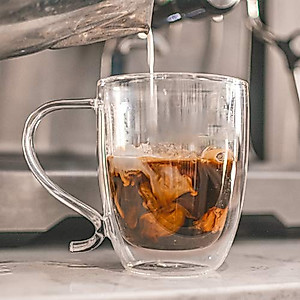 GROSCHE Cyprus Double-walled Glass Coffee Mug Heatproof Insulating Double Walled Glass Mug, Excellent for Tea or Coffee - Large Capacity 500 ml, 16 fl. oz capacity (Cyprus)