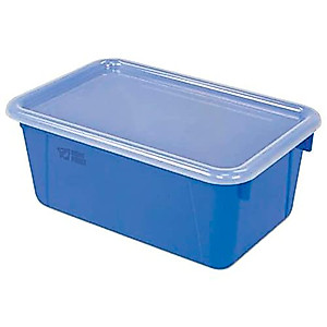Bin, Blue, Plastic, 12.25 in W x 5.13 in H, 6 PK