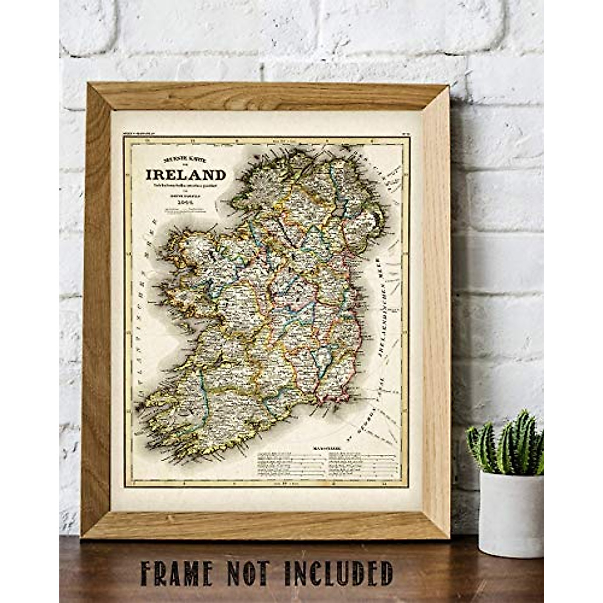 Ireland Map from 1844-11x14 Unframed Art Print Poster - Great Vintage Irish Home Decor Gift Under $15