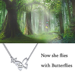 KUIYAI Now She Flies with Butterflies Necklace Rememberance Necklace (butterflies necklace)