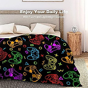 Gaming Blanket Gamer Gamepad Blankets Ultra Soft Flannel Throw Blanket Decor Bedding for Kids Boys Teen Men Adults 50"x40"