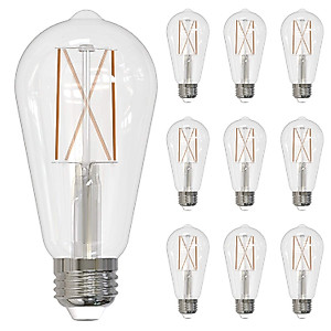 Bulbrite Item 776767, Filament LED Light Bulb, 8.5 Watt, ST18, 2700k, Fully Compatible Dimming, Long Life LEDs for Lasting Vintage Appeal, (Pack of 10)