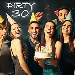 attneon ATTENON Dirty 30 Neon Sign for Wall Decor,Thirty Birthday Led Light with USB Interfece,Dirty 30 Neon Signs for Party,birthday,man cave, 30 light up sign birthday,Size16.1 * 8.7inches (JTD073)