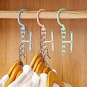 Gaweb Clothes Hanger, Hook Sturdy Space-Saving Plastic Coat Laundry Drying Rack for Wardrobe - Pink, One Size