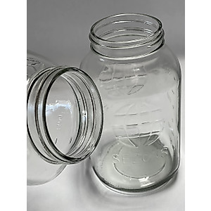 SEZONS 64 ounce (2 Liter) 1/2 gallon Mason Jar wide mouth Food Grade - 2 pack set