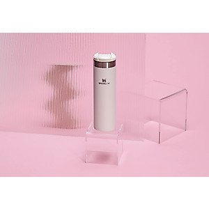 Stanley AeroLight Transit Bottle 20 oz | Locking Drink Through Lid | Leak Resistant Water Bottle or Coffee Travel Mug | Lightweight Insulated Stainless Steel | BPA-Free | Rose Quartz Glimmer