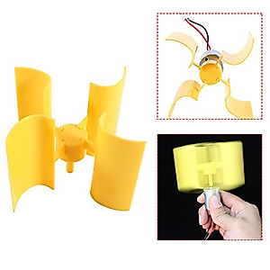 Electricity Generator, Micro Wind Turbines Dc Motor Vertical Motor Blades DIY Kit for Science Education Experiment, 5.5 m/s