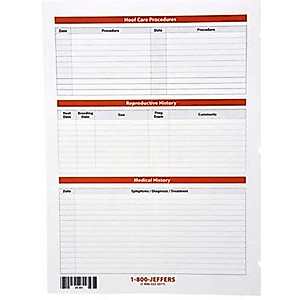 JeffersEquine Horse Health Records Horse Health Chart - 3 Pack