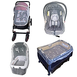 Enovoe Durable Baby Stroller Mosquito Net - Perfect Bug Net for Strollers, Bassinets, Cradles, Playards, Pack N Plays and Portable Mini Crib (White)