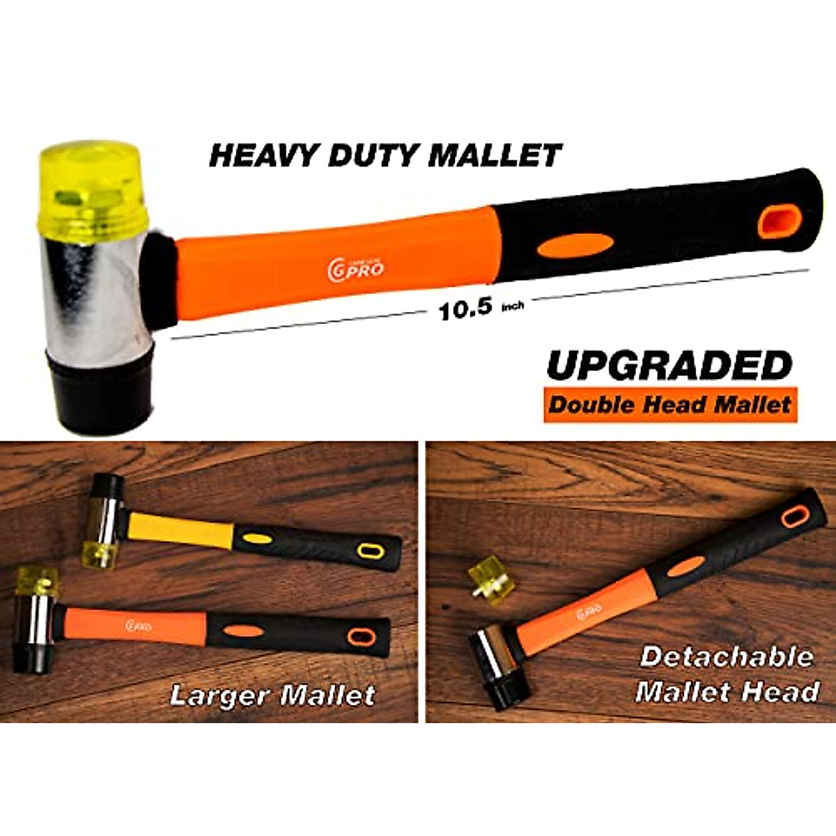 Laminate Wood Flooring Installation Kit with Extra Strong Solid Tapping Block Heavy Duty (43, Upgraded Fiberglass Handle Mallet)