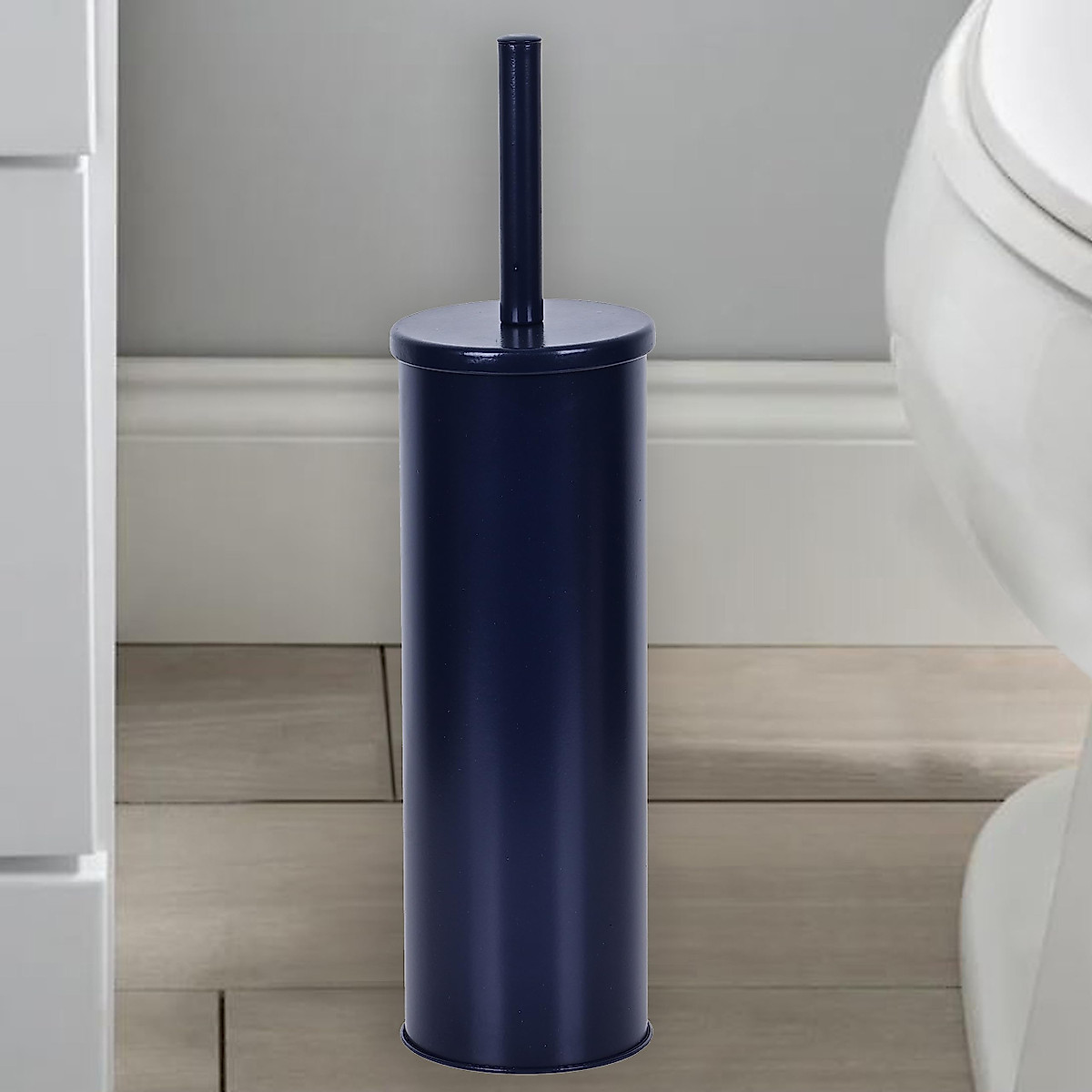 Deep & Sturdy Toilet Bowl Brush with Holder - Durable Scrubbing - Toilet Cleaners - Household Essentials - Bathroom Cleaner - Cleaning Supplies - Household Supplies, Matte Navy