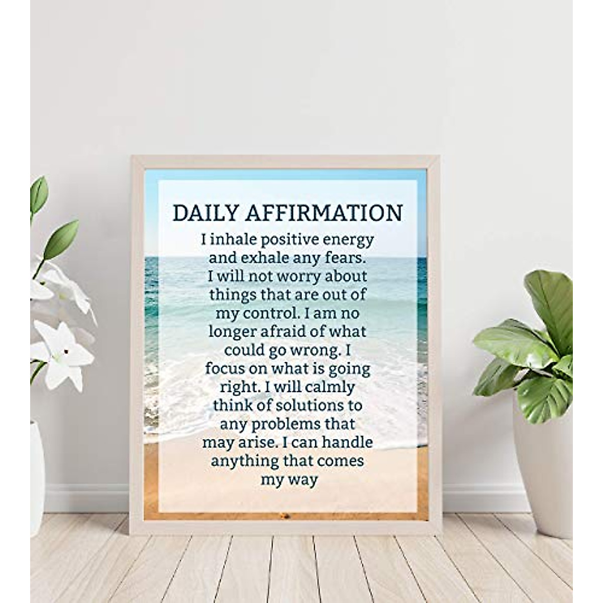 "Daily Affirmations- Self Talk"-8 x 10" Inspirational Poster Print. Motivational Wall Art-Ready to Frame. Ideal for Home Décor-Office Décor. Program Yourself to Win the Day! Great Gift for Graduates.