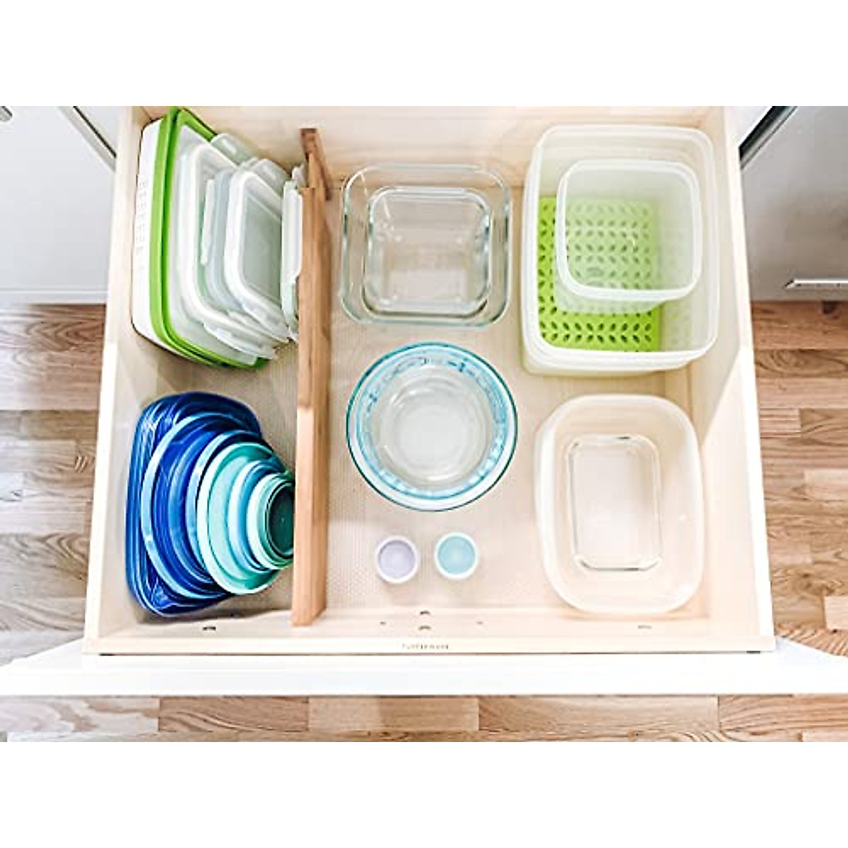 Lipper International 8897 Bamboo Wood Custom Fit Adjustable Deep Kitchen Drawer Dividers, Set of 2