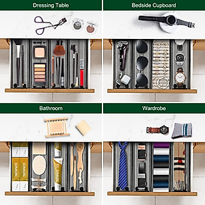 Greenual Silverware Organizer Utensil Kitchen Drawer Organizer Utensils Silverware Holder Tray Flatware Utensil Cutlery Organizer for Kitchen Drawer