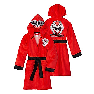 Power Rangers Little/Big Boy's Plush Fleece Robe (8, Red Ranger Dino Fury)