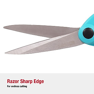 SINGER 00561 8-1/2-Inch ProSeries Heavy Duty Bent Sewing Scissors,Teal