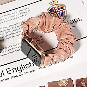 TOYOUTHS 3 Packs Compatible with Apple Watch Band Scrunchies 41mm 40mm 38mm Cloth Soft Pattern Printed Fabric Wristband Bracelet Women IWatch Elastic Scrunchy Bands Series SE 8 7 6 5 4 3 2 1 S/M