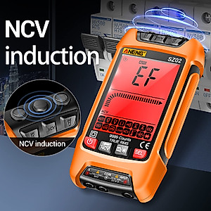 ANENG Digital Multimeter Smart Testers TRMS 9999 Counts Anti-Burning Ohm Amp Volt Meter Measures NCV,AC/DC Current/Voltage,Resistance,Continuity,Capacitance,diodes,Auto-ranging Electrical Tools