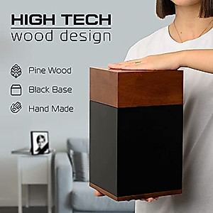 Wooden urns for Ashes Adult Male & Female, Small Decorative urns, Funeral Burial Urn for Adult, Wooden Ash Box, Cremation Urn for Adult Ashes (Medium Size)