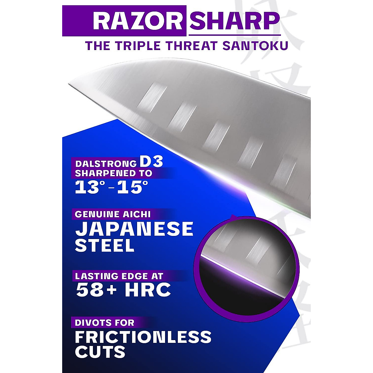 Dalstrong Santoku Knife - 7 inch - Phantom Series - Japanese High-Carbon AUS8 Steel - Pakkawood Handle - Razor Sharp Kitchen Knife - Asian Vegetable Knife - Sheath Included