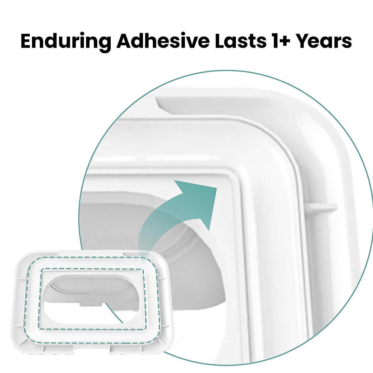 Reusable Wipe Lid for Baby Wipes Refill, Reusable for Over 1 Year, Replacement Cover Cap for Non Flip Top Wipes, Open Top Diaper Wipes, 2 Pcs