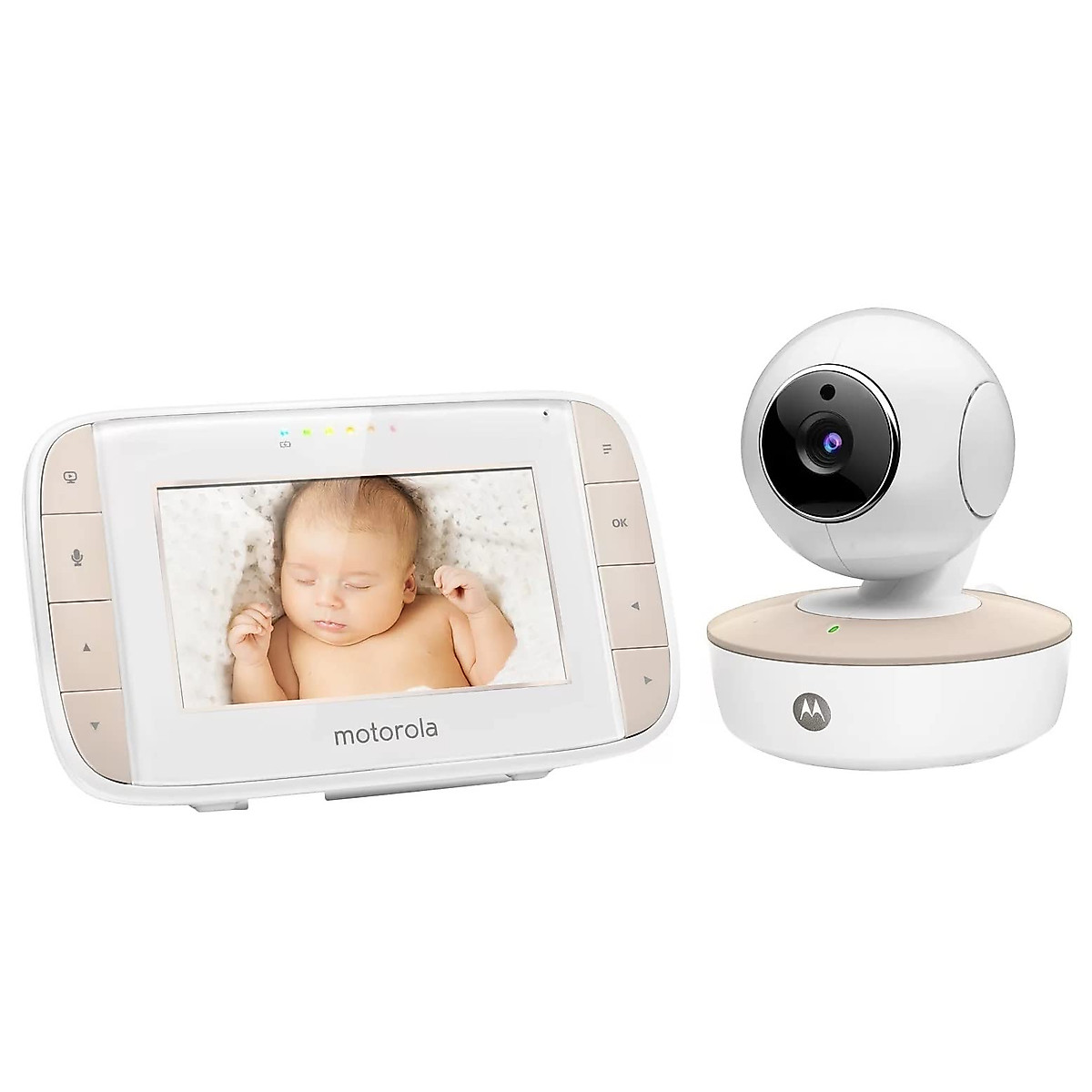 Motorola MBP44 Digital Audio & Video Baby Monitor 4.3in Color Screen, Remote Pan Tilt Zoom, Two-Way Communication, Temperature Display & Night Vision, 720p