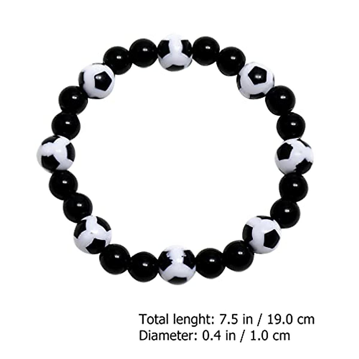 Holibanna Mens Beads Bracelet Men Beaded Bracelet Football Bracelets Soccer Shape Beads Wrist Chain Party Favor for Boy Men Plastic Beaded Wrist Jewelry Stocking Stuffer Treats