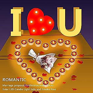 Hoghaki Solar Power Tea Lights,Outdoor Candle Flameless Flicker,IP42 Waterproof Rechargeable LED Candles with Dusk to Dawn Sensor,for Lantern Garden Camping Party Home Decorations