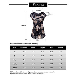 Furnex Womens Blouses and Tops for Work, Ladies Tops and Blouses Plus Size Floral Blouse for Women Business Casual Flowy Shirts Women Tunic Tops for Legging for Women Black Polka Dot Large