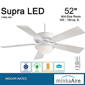 MINKA-AIRE F569L-WH Supra 52 Inch LED Ceiling Fan in White Finish