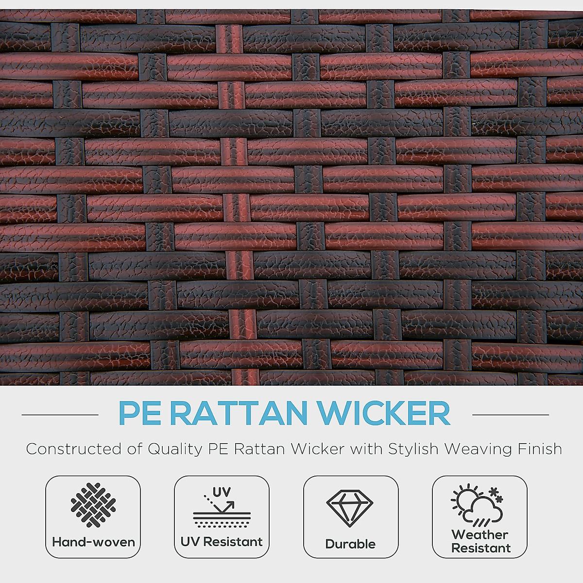 Outsunny 4-Piece Round Convertible Daybed with Cushions, Outdoor PE Rattan Patio Wicker Sofa Set, Sunbed with Adjustable Sun Canopy, Sectional Sofa, 2 Chairs, Table, 3 Pillows, Light Blue