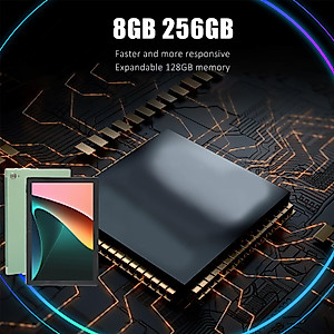 Yoidesu 2 in 1 Tablet 10 Inch Android 12 5G Phone Tablet with Dual SIM Slot 8GB RAM 256GB ROM Expanded Storage Octa Core 13MP Camera WiFi Tablet with Keyboard Mouse Case (US Plug)