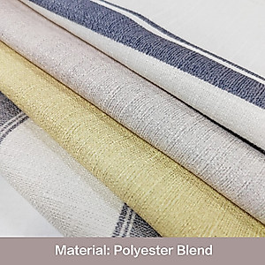 Roman Shades with Valance for Windows, Greyish Blue Stripe Custom Blackout Light Filtering Roman Window Shades, Fabric Insulated Thermal Roman Blinds for Doors, French Doors, Kitchen Windows