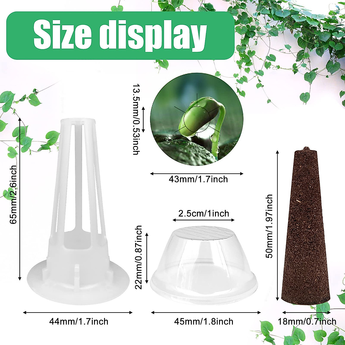 YARKHI 200 Pcs Seed Pods Kit Compatible with Aerogarden, Hydroponics Garden Accessories for Starting System, Plant Pod Including 50 Grow Sponges, Baskets, Domes and Labels