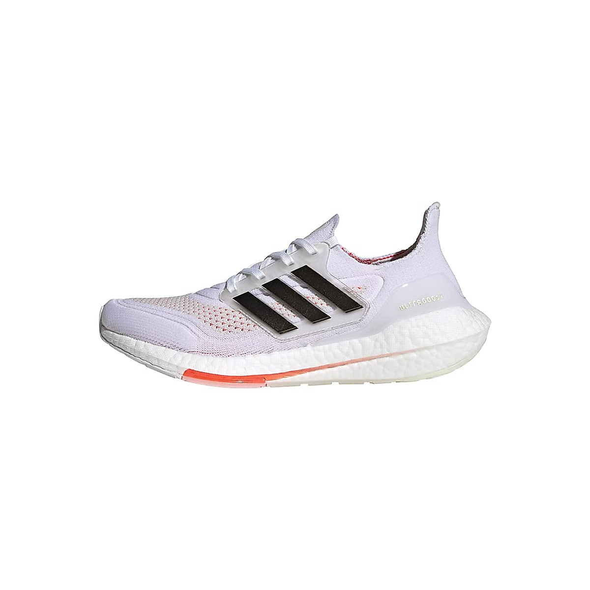 adidas Women's Ultraboost 21 Running Shoe, White/Black/Solar Red, 6