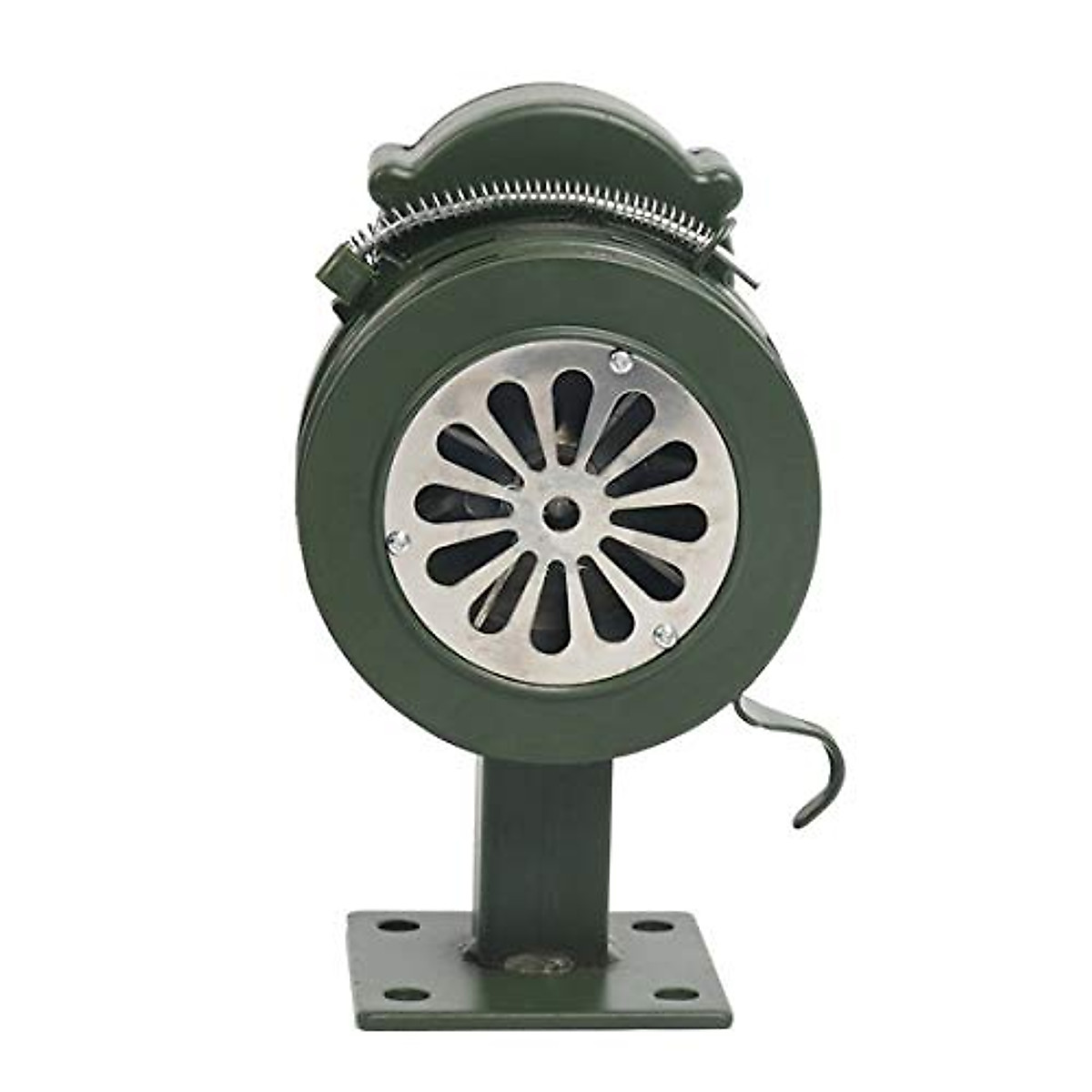 YaeGarden Base Mount Air Siren Alarm Air Raid Sirens Manual Crank Siren 110±2dB Base/Table Mount Hand Crank Manual Operated Metal Alarm/Siren (Air Raid)