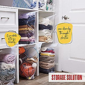 [ 10 COUNT ] Jumbo Zipper Top Storage Bags With Carry Handles - X-Large 8 Gallon Jumbo Size Clear Heavy Duty Super Thick 4 Mil. Plastic - For Moving, Traveling, Storage, Organization & Clothing