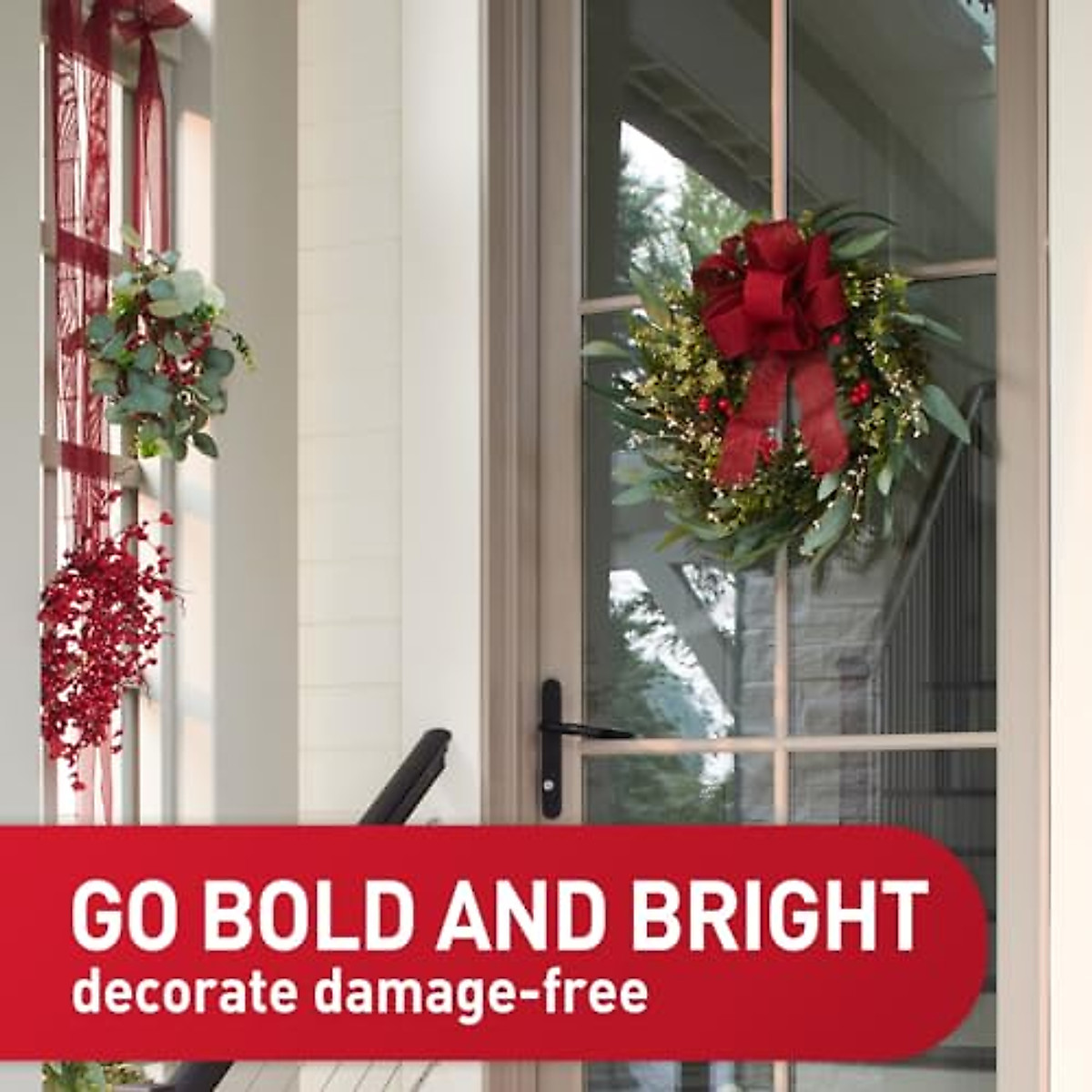 Command Outdoor Large Window Hooks, Total 4 Hooks with 8 Command Strips, 4 Pack of 1 Hook, Decorate Damage-Free