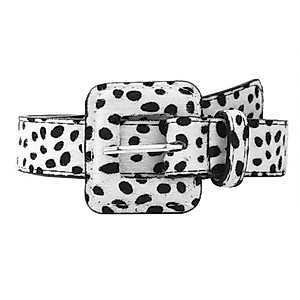 LABANCA Women Vintage Zebra Snake Print Decorative Waistband Jeans Belt Dresses Belt Snakeskin Print PU Leather Belt (06578 Cow Print)