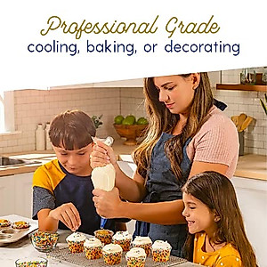 Ultra Cuisine Cooling Rack for Baking and Cooking - 100% Stainless Steel Wire Cooling Rack, Food-Safe, Dishwasher-Safe, Heavy Duty - 11.5" x 16.5" - Tight-Wire Baking Rack fits Half Sheet Pans