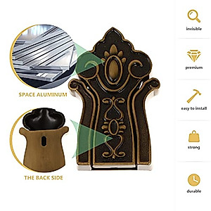 Housoutil 3pcs Bag Purse Hooks Coat Hanger Heavy Light for Cup Retractable Key Retro Towel Brown Hook Duty Kitchen Aluminum Scarf Rack Hooks: Hanging Holder Folding Glass Bathroom Wall
