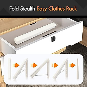 XBagSJ Foldable Drying Rack Clothing Wall Mounted, Space Saving, Easy Installation,Plastic Rounded Corners, Retractable Clothes Drying Racks for Laundry,Dryer Room, Home, Offices (White)