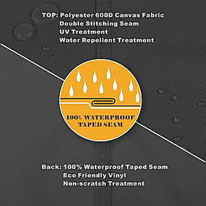 ULTCOVER Patio Furniture Sofa Cover 60W x 35D x 35H inch Waterproof Outdoor 2-Seater Loveseat Cover, Black