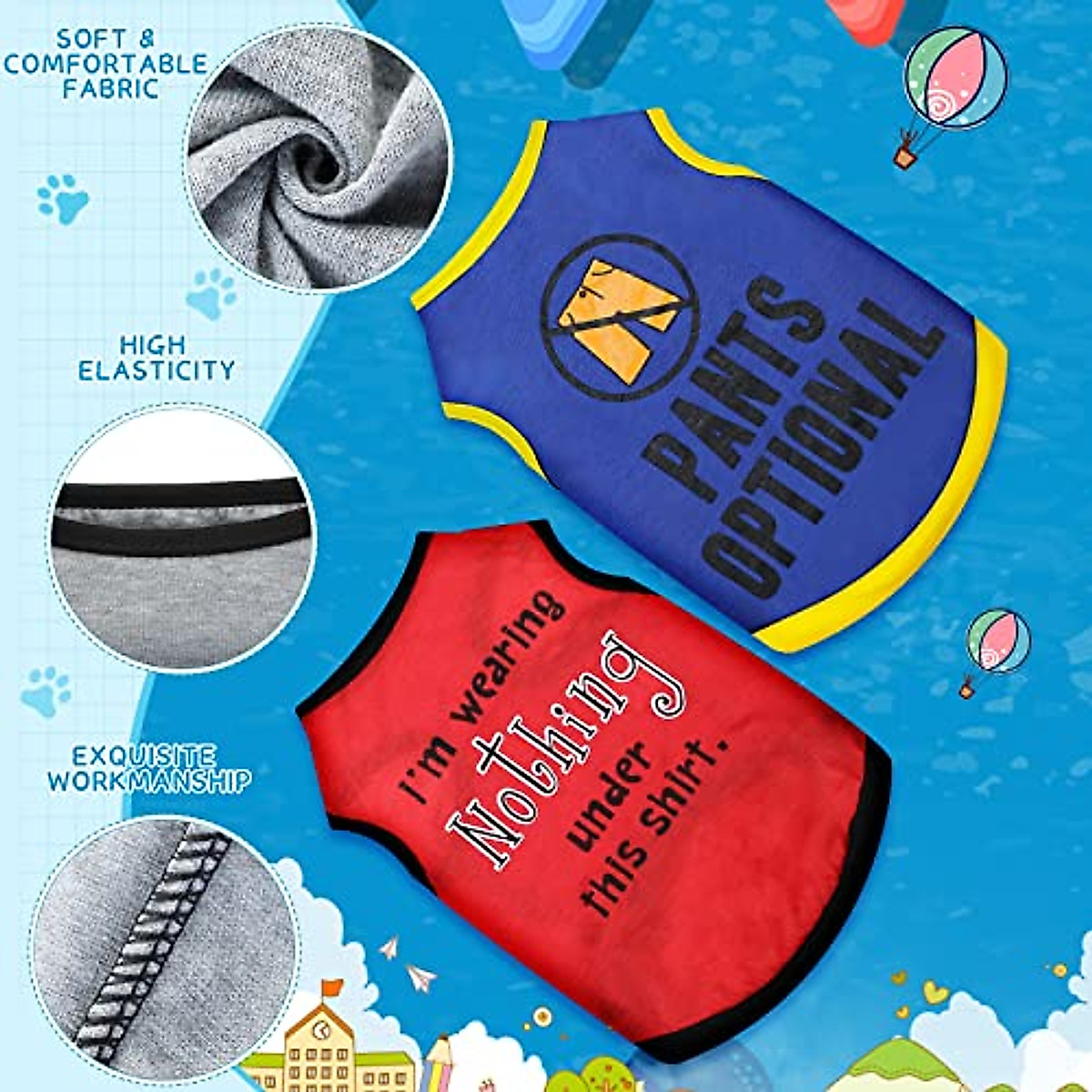 6 Pieces Dog Clothes for Small Dog Dog Shirts for Medium Dogs Letters Dog Clothes Dog Outfits Puppy Shirts Pet T Shirt Dog Clothes for Chihuahuas Dog Sweatshirt for Pet Dogs Accessories (Small)