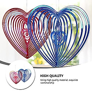 YARDWE 2pcs Heart Wind Spinner Bird Blinder Pinwheels Bird Deterrent Hanging Spinners to Keep Birds Away for Yard Garden