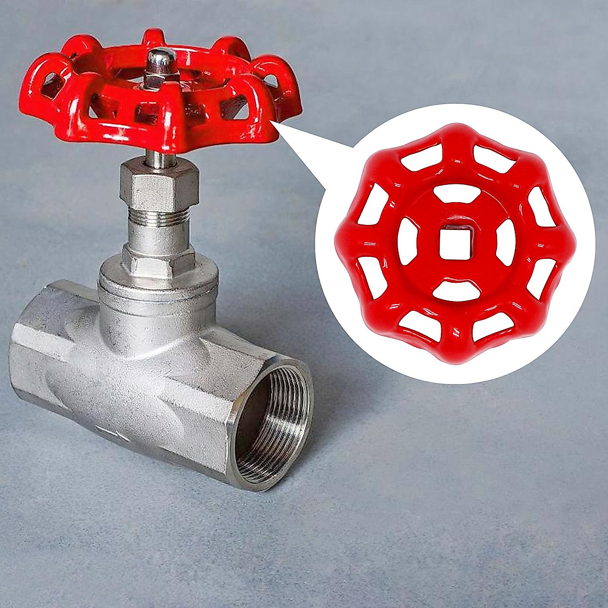 ZHMEINA 2 Pack Outdoor Faucet Handle, Faucet Handle Replacement, Cast Steel Faucets Round Wheel Handles, Replacement Water Spigot Handles with Screws Spacer 9/32inch x 9/32inch (6mm x 6mm)