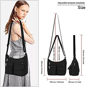 Kamo Crossbody Bag for Women - Multi-pocket Shoulder Bag Lightweight Messenger Bag Casual printed Purse Handbag Travel Bag